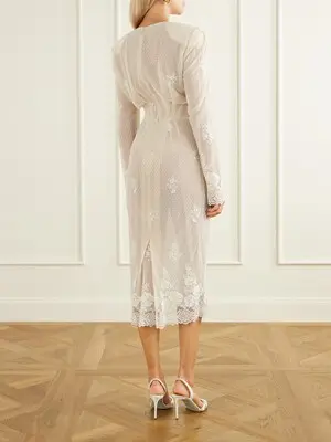 Magda Butrym Lace-trimmed Crepe Midi Dress