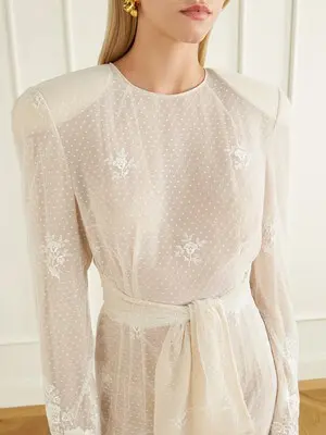 Magda Butrym Lace-trimmed Crepe Midi Dress