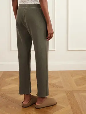 JAMES PERSE Cropped Brushed Cotton-terry Track Pants