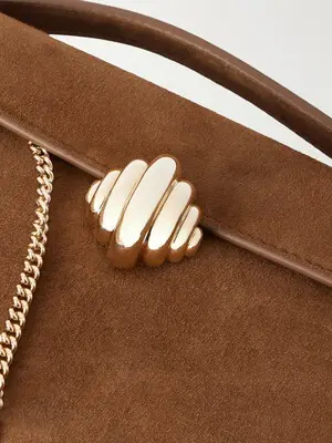 AQUAZZURA Alex Suede Clutch Bag - Brown