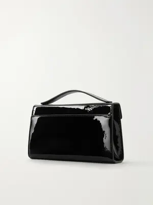 AQUAZZURA Alex Patent-leather Clutch - Black