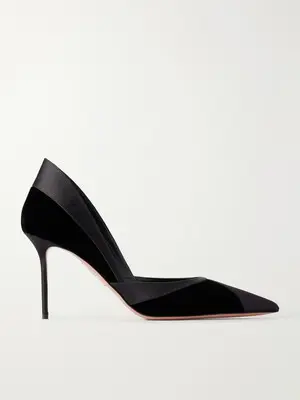 AQUAZZURA Shadow 85 Velvet And Satin Pumps
