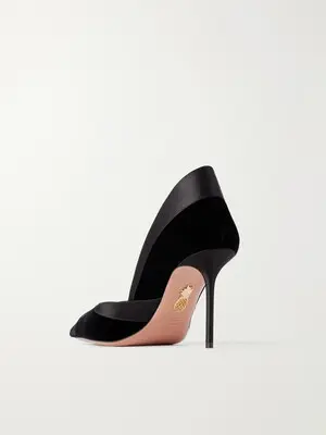 AQUAZZURA Shadow 85 Velvet And Satin Pumps