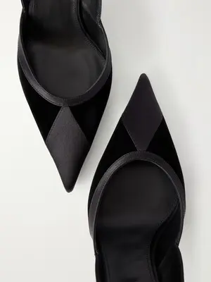 AQUAZZURA Shadow 85 Velvet And Satin Pumps