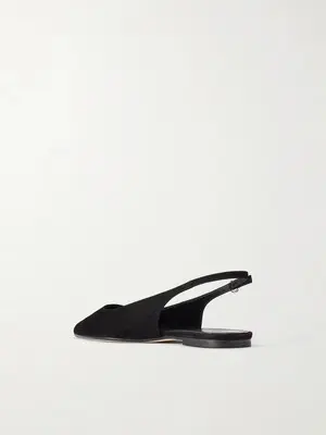 AeydĒ Annora Suede Slingback Flats - Black