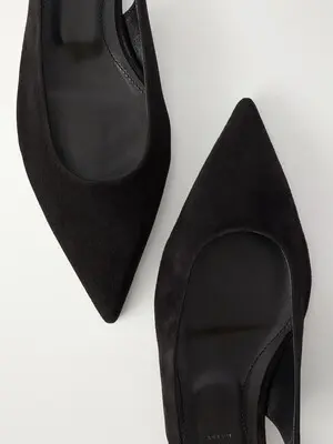 AeydĒ Annora Suede Slingback Flats - Black