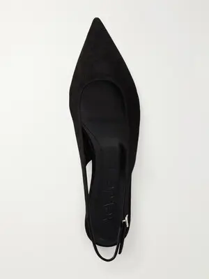 AeydĒ Annora Suede Slingback Flats - Black