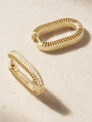 L'ATELIER NAWBAR Lock 18-karat And Diamond Earrings