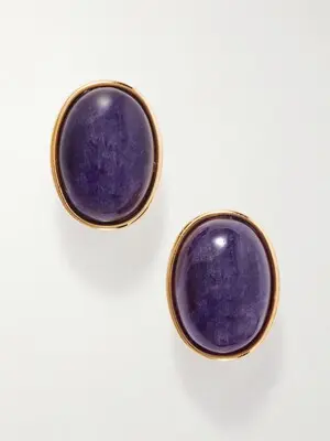 JENNIFER BEHR Elaine Gold-tone Amethyst Earrings - Purple
