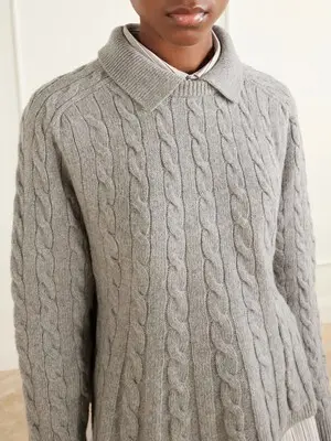 Polo Ralph Lauren Cable-knit Wool And Cashmere-blend Peplum Sweater