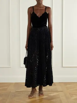 Loretta Caponi Pyrite Scalloped Velvet Cami