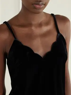 Loretta Caponi Pyrite Scalloped Velvet Cami