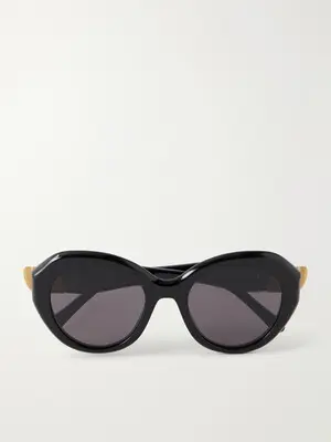 Loewe Coil Cat-eye Acetate Sunglasses - Black