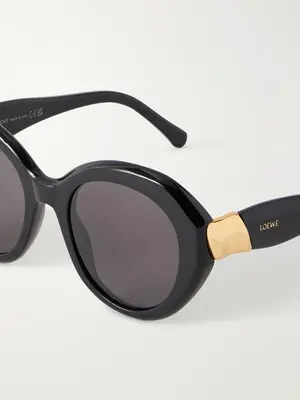 Loewe Coil Cat-eye Acetate Sunglasses - Black