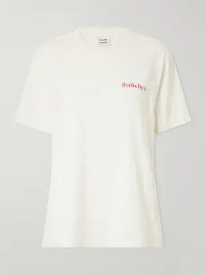 FRAME Sotheby's Printed Cotton-jersey T-shirt - Neutrals