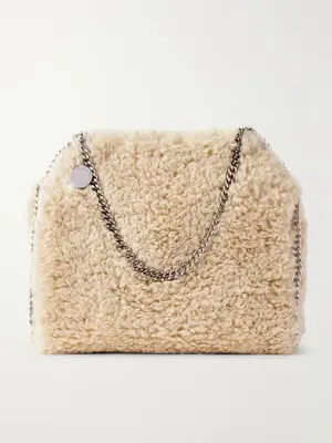 Stella McCartney Falabella Chain-detailed Plush Tote - Neutrals