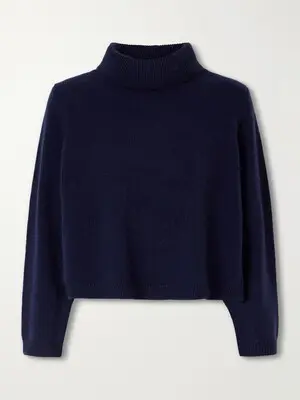 Arch4 Harwood Cropped Cashmere Turtleneck Sweater - Blue