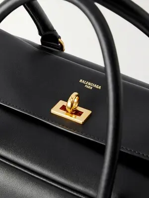 Balenciaga Le 7 Leather Bowling Shoulder Bag