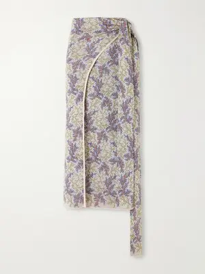 Rabanne Wrap Jacquard Midi Skirt - Multi