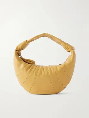 LEMAIRE Mini Fortune Croissant Paneled Leather Shoulder Bag - Yellow