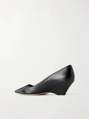THE ROW Liisa Leather Wedge Pumps