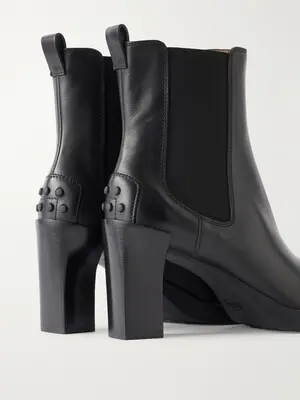 TOD'S Tronchetto Elastico 80 Leather Ankle Boots