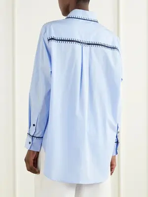 Escvdo Arcangel Embroidered Cotton-poplin Shirt