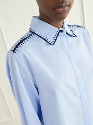 Escvdo Arcangel Embroidered Cotton-poplin Shirt