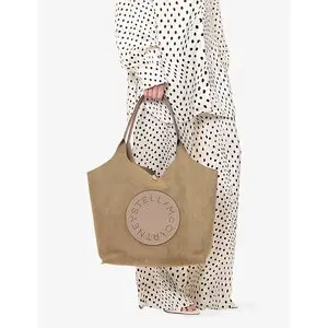 Stella McCartney Perforated-logo Vegan-suede Tote Bag