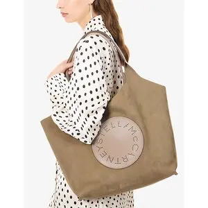 Stella McCartney Perforated-logo Vegan-suede Tote Bag
