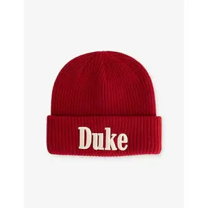 DUKE + DEXTER Logo Embroidered Wool Beanie Hat - Red