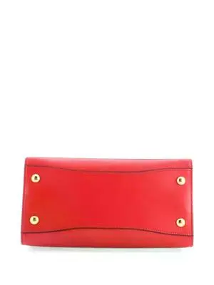 Prada Bibliotheque Saffiano And City Calf Tote Bag - Red