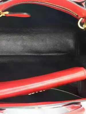 Prada Bibliotheque Saffiano And City Calf Tote Bag - Red