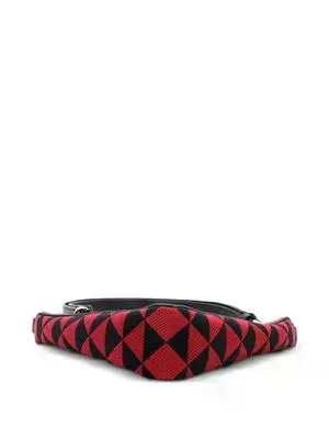 Prada Symbole Triangle Jacquard Mini Shoulder Bag - Red