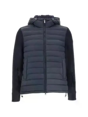 COLMAR Quilted Knit-sleeve Hooded Jacket