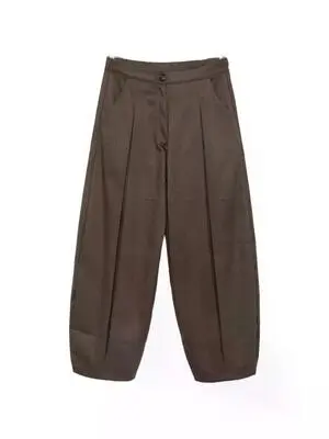 Source Unknown Mika Tuck Straight-leg Trousers - Brown