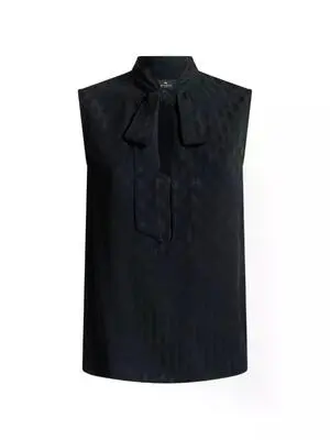 Etro Silk-blend Jacquard Paisley Top With Scarf