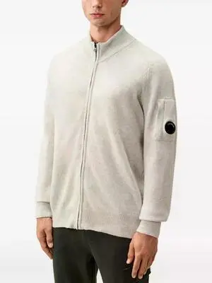 C.P. COMPANY Lambswool Lens Zipped Sweater