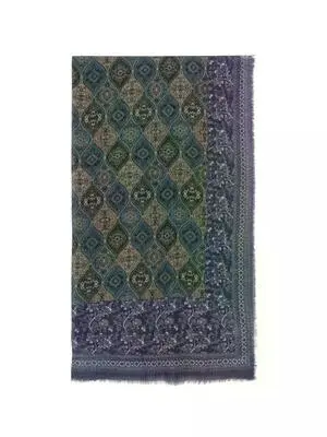 SGOMBERO CANTINE Paisley-print Floral-print Scarf - Blue