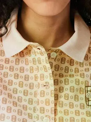 Lacoste Oversized Tennis Print Polo Top