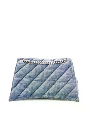 Balenciaga Crush Chain Flap Bag Quilted Denim Medium Shoulder Bag