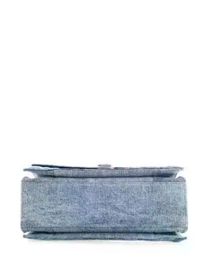 Balenciaga Crush Chain Flap Bag Quilted Denim Medium Shoulder Bag