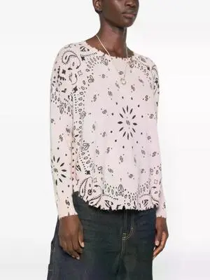 KUJTEN Mela Bandana Frayed-edge Sweater