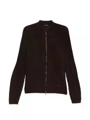 Emporio Armani Waffle-knit Cardigan - Brown
