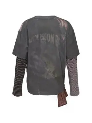 Andersson Bell Layered-sleeve Graphic-print T-shirt - Grey