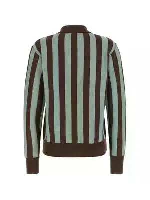 Alberto Biani Striped Cashmere Polo Shirt - Brown