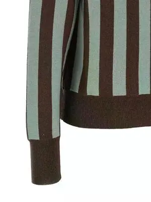 Alberto Biani Striped Cashmere Polo Shirt - Brown