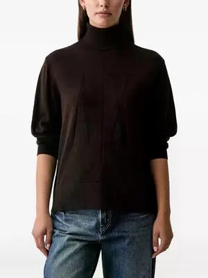 Armani Exchange Logo-intarsia Roll-neck Sweater