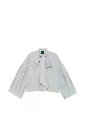 MAISON JEJIA Striped Pussy-bow Blouse - Blue