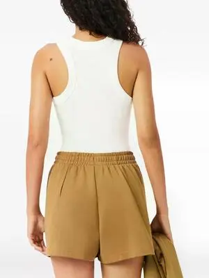 Lacoste Sleeveless Ribbed-knit Top With Emblem